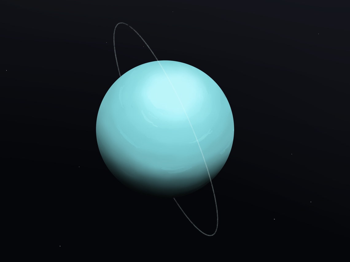 Uranus Print | Planet Illustration | Solar System Digital Download ...