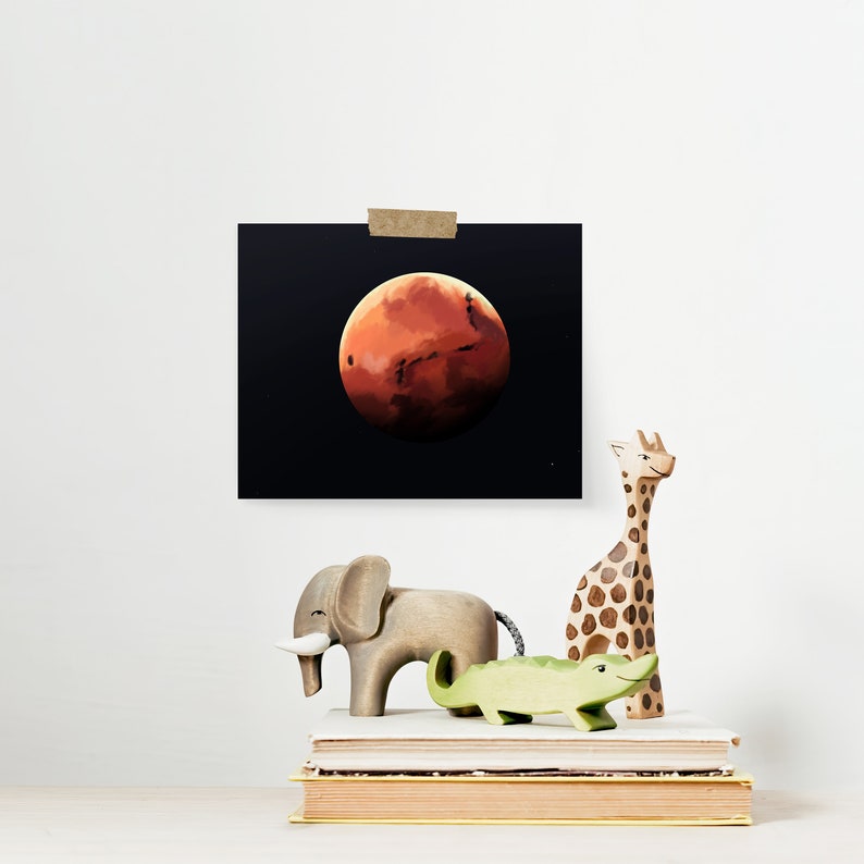 Mars Print | Planet Illustration | Solar System Digital Download ...