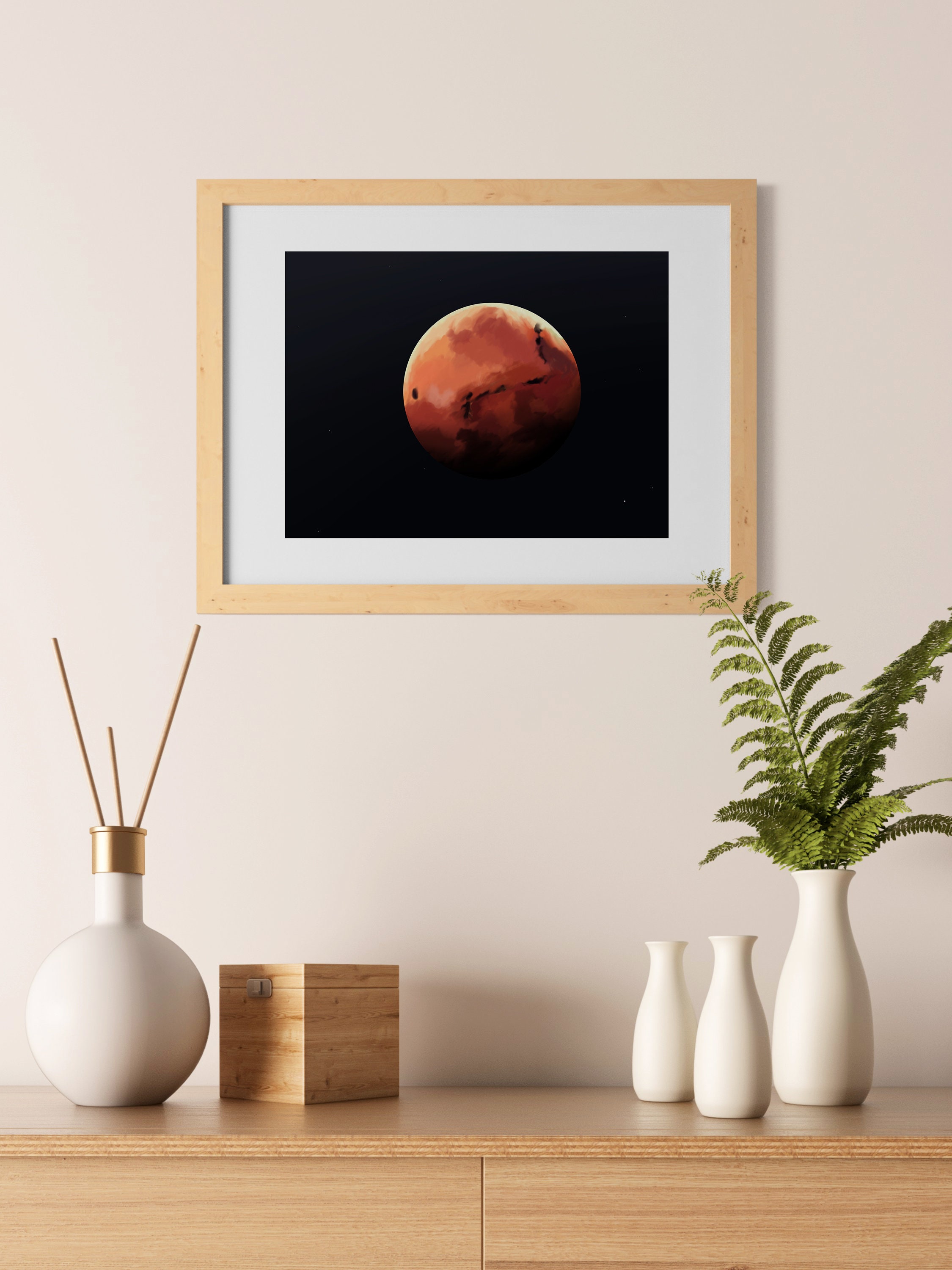 Mars Print | Planet Illustration | Solar System Digital Download ...