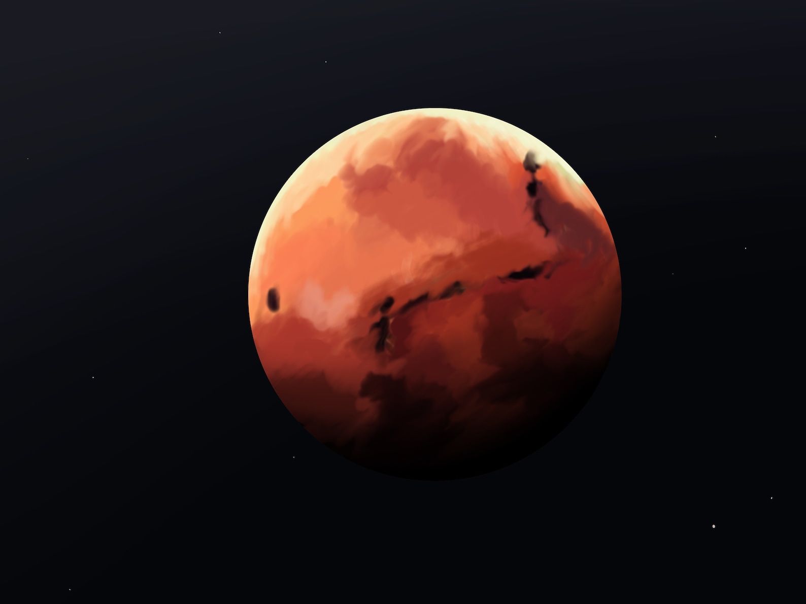 Mars Print | Planet Illustration | Solar System Digital Download ...