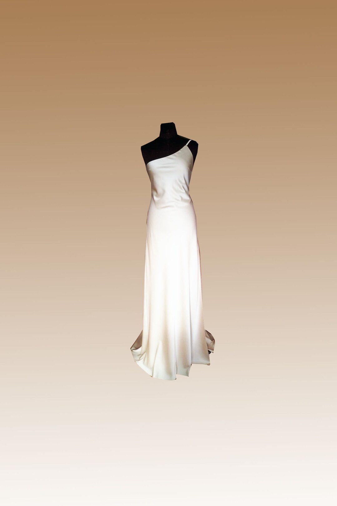 One Shoulder Ivory Simple Wedding Dress. Bridal Dress for Reception ...