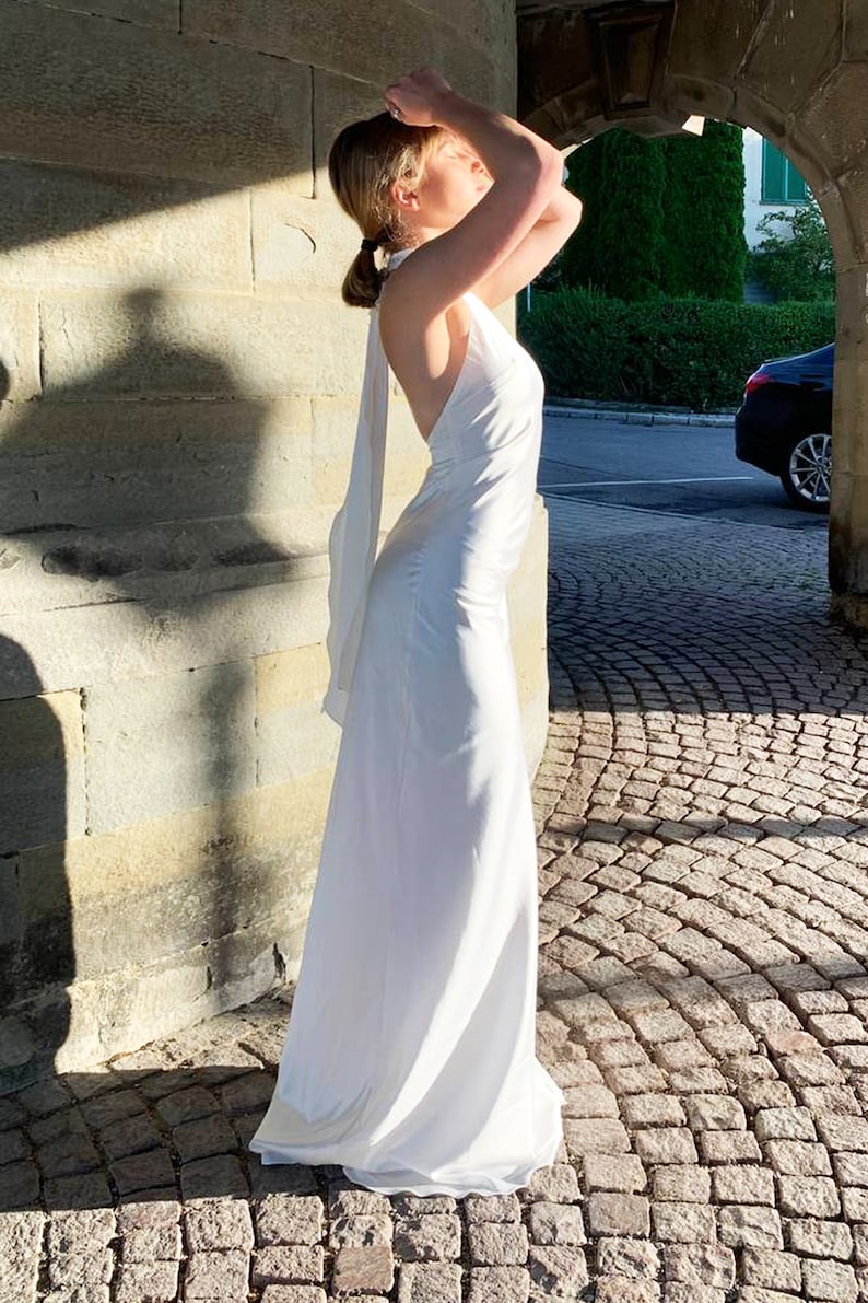 Bridle Backless Ivory Beach Slip Dress. Halter Top Backless - Etsy