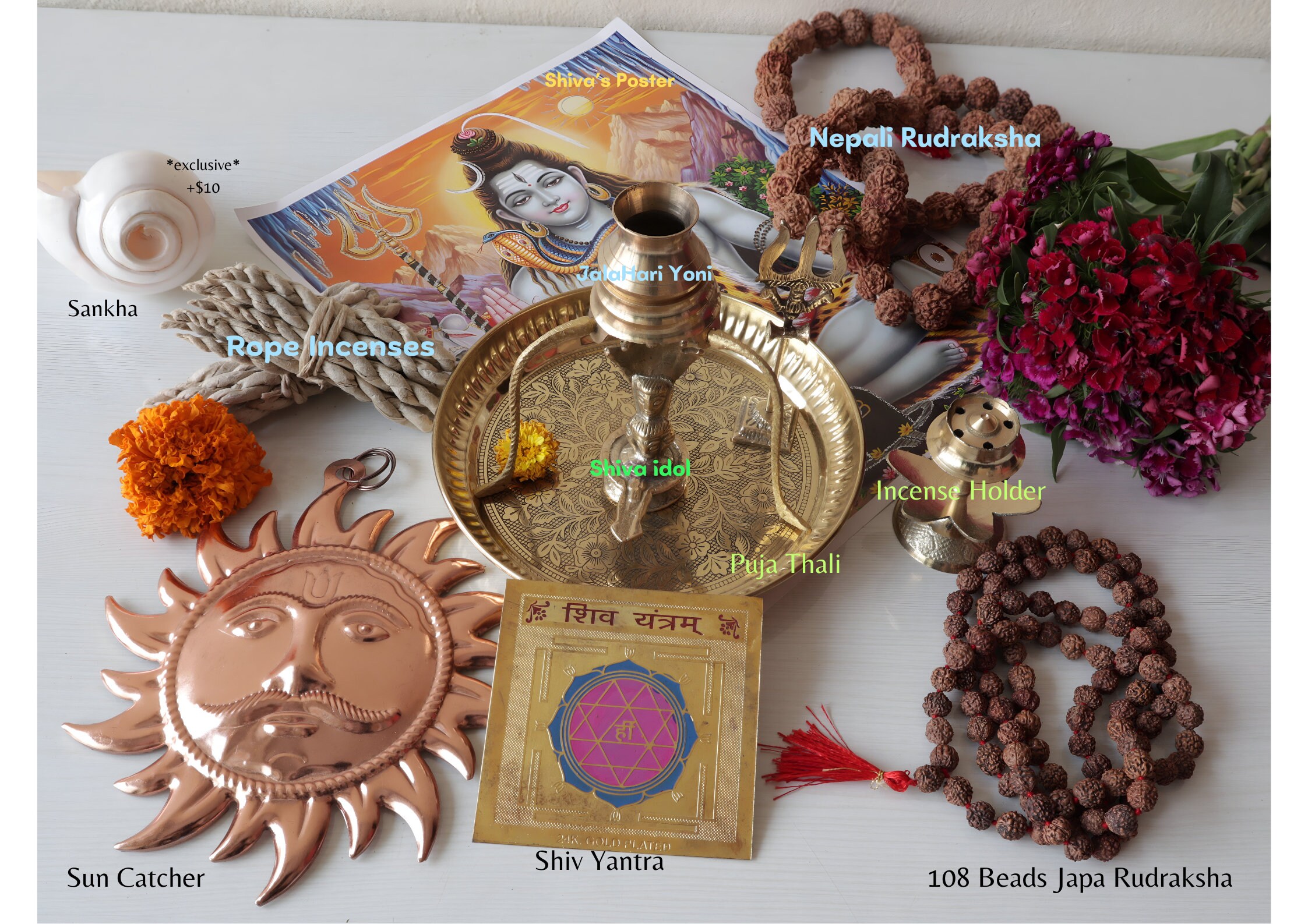 Om Shiva Ceremony Ritual Kit Authentic Shiva Puja Thali Set With ...