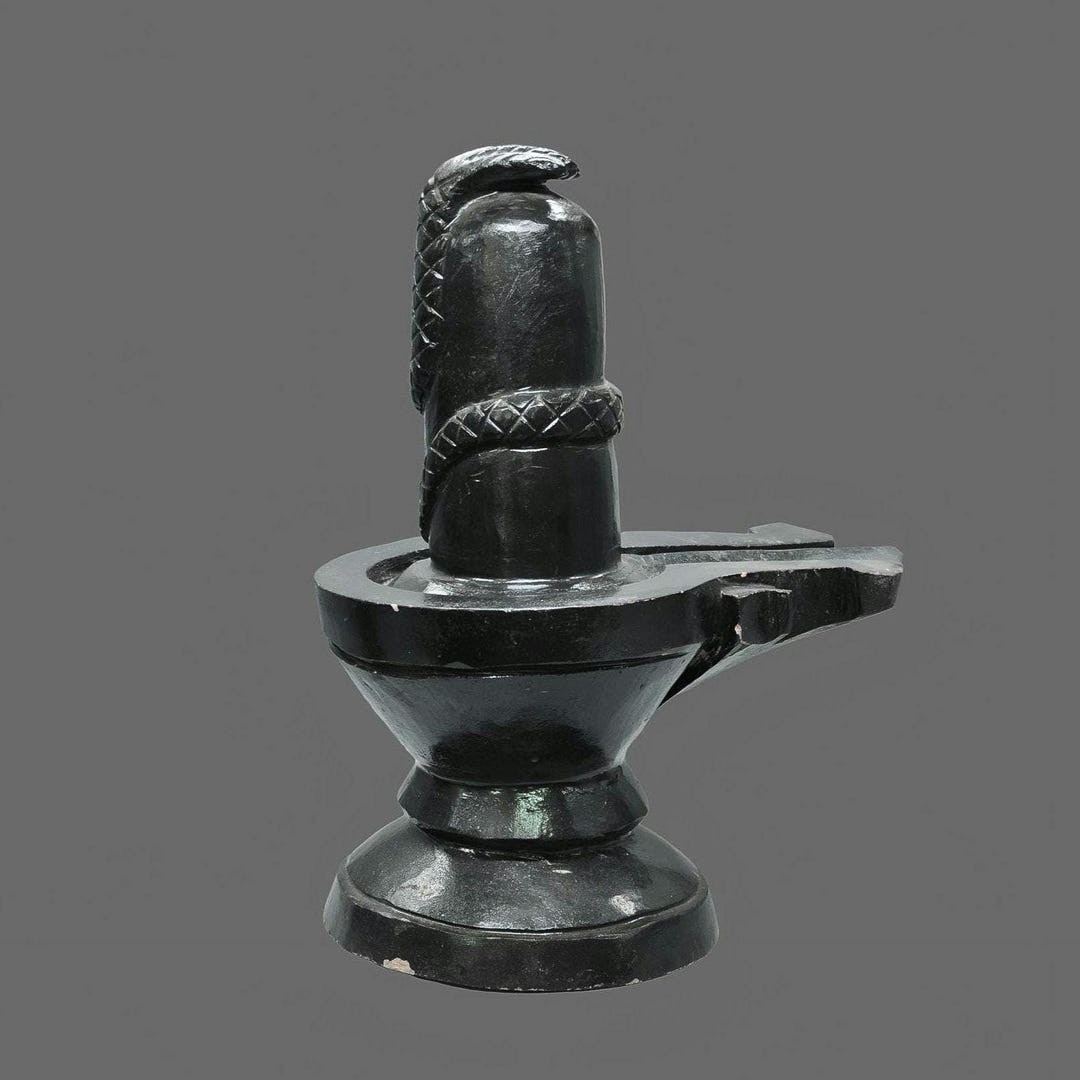 Large Shiva Lingam With Vasuki Naga, Hand Carved Statue for Temple ...