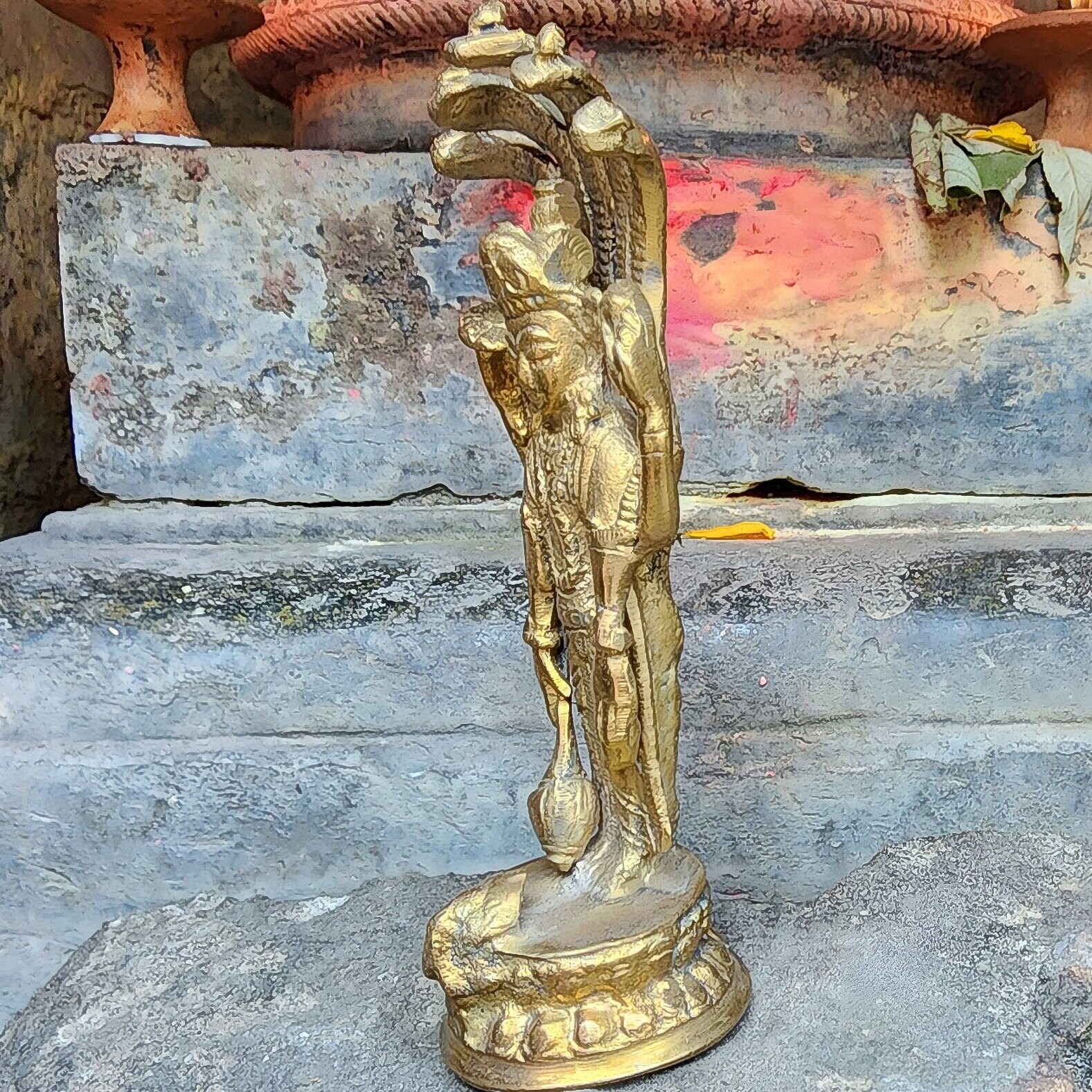 Brass Vishnu Statue: Hindu God of Protection - Etsy