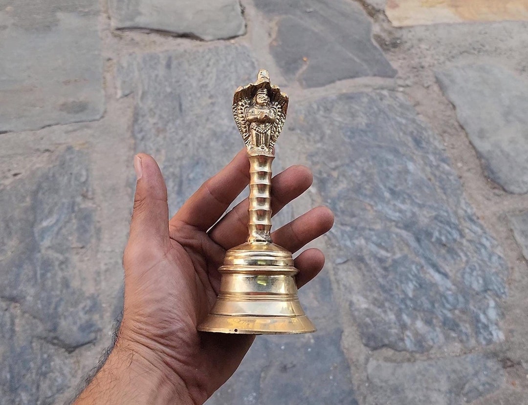 Hindu Ritual Bell Ghanti With Guardian Deity, for Inviting the Divine ...