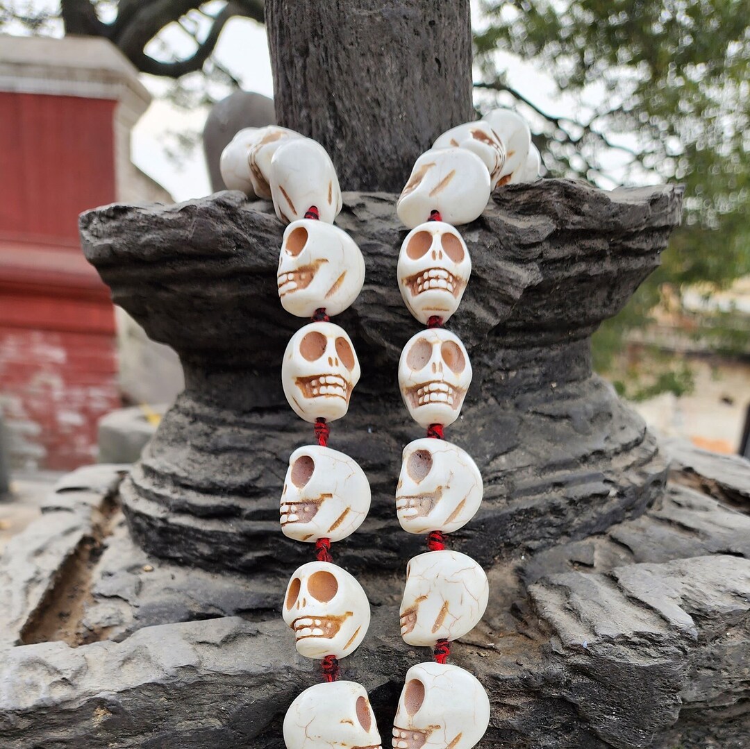 30mm Kali Skull Mala Necklace: Sacred Tantric Beads, Spiritual ...