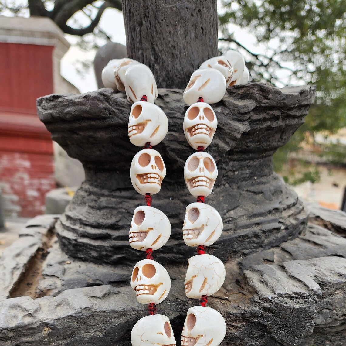 30mm Kali Skull Mala Necklace: Sacred Tantric Beads, Spiritual ...