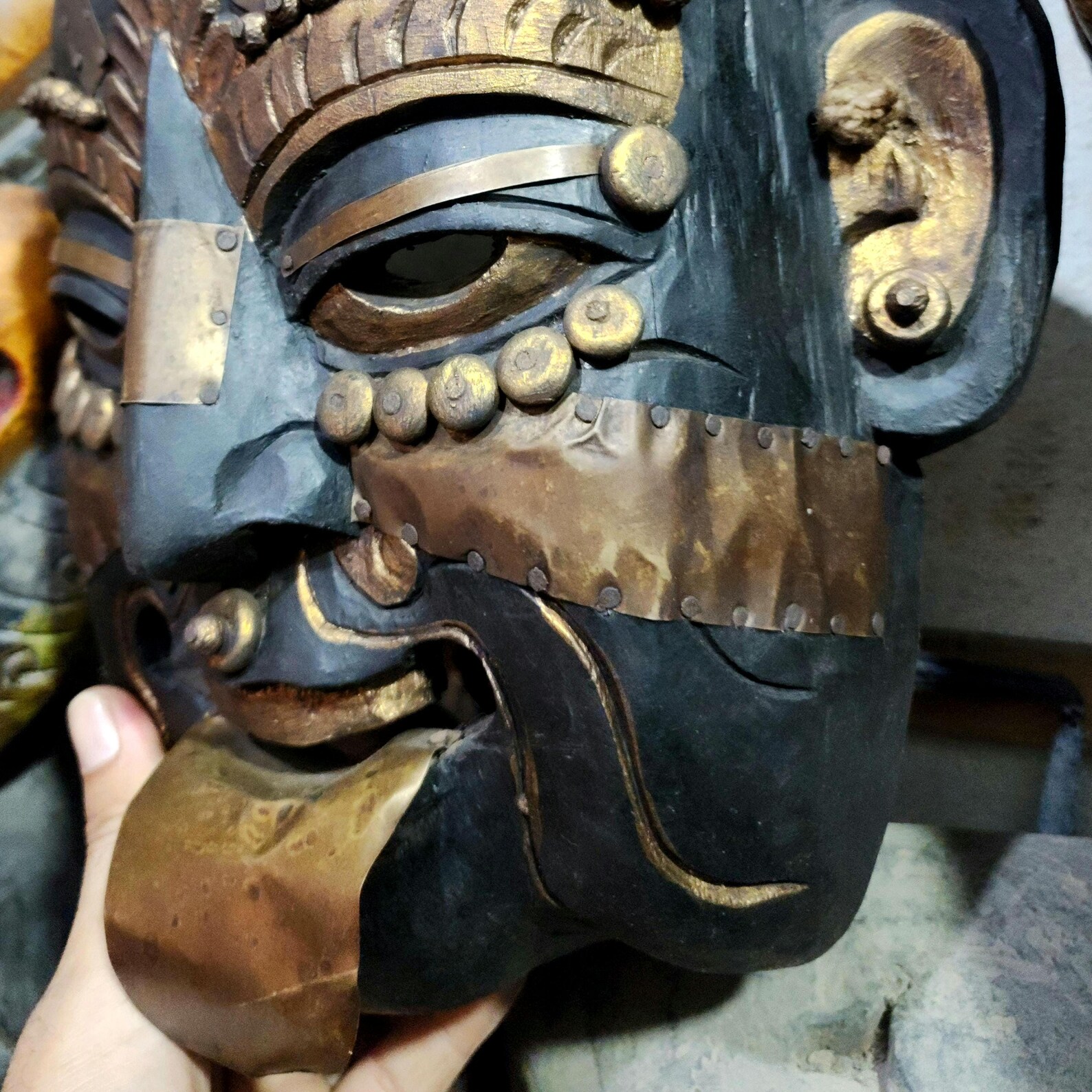 Handmade Burmese Wood Mask: Mystic Guardian Wall Decor - Etsy