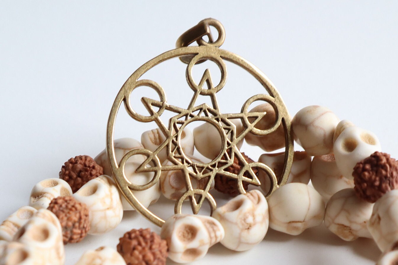 Om Kali Necklace, Shiva Kali Mala, Protection Yantra Mala, Kali Skull ...