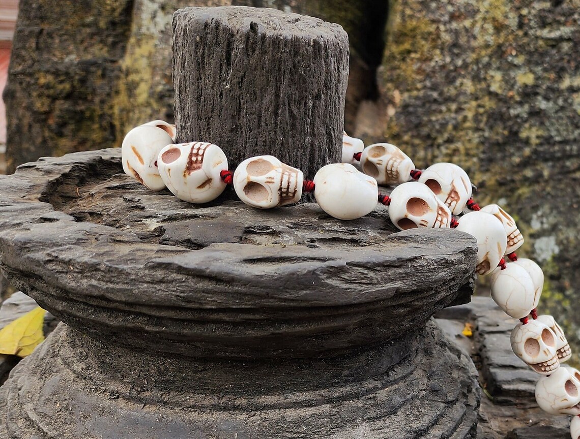 30mm Kali Skull Mala Necklace: Sacred Tantric Beads, Spiritual ...