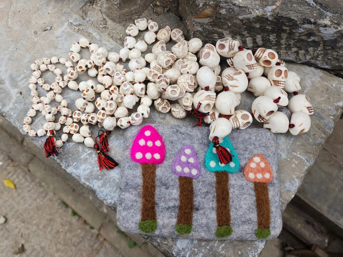 30mm Kali Skull Mala Necklace: Sacred Tantric Beads, Spiritual ...