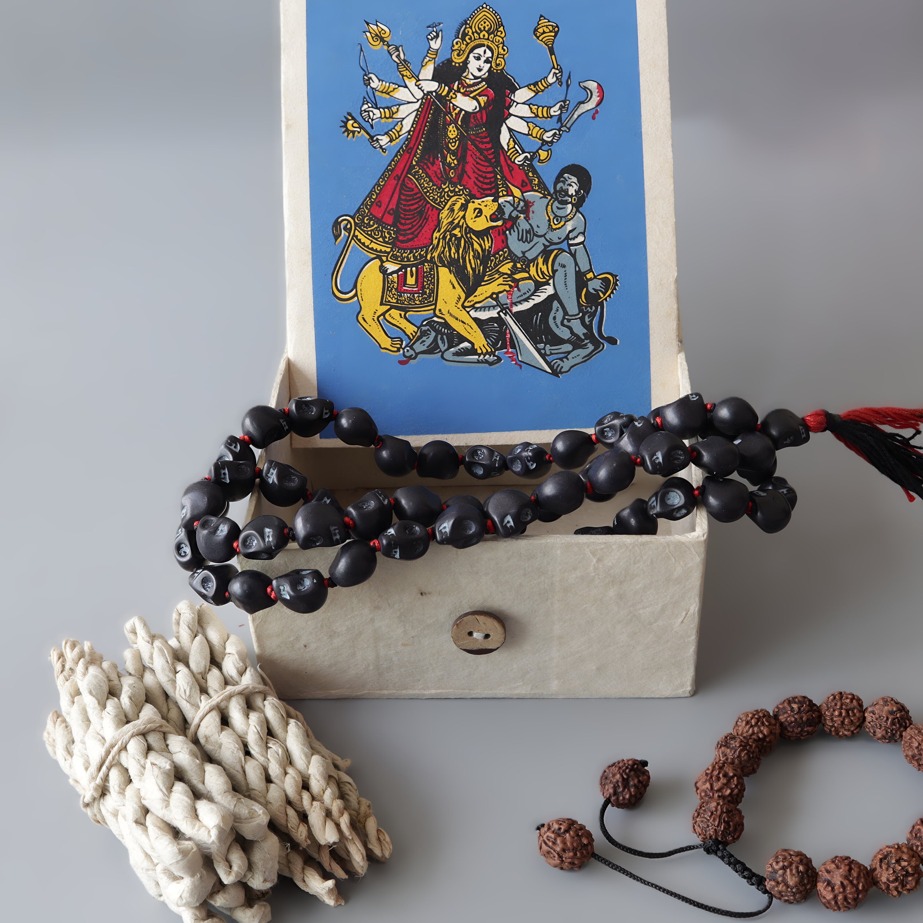 Creation and Destruction : Sacred Black Kali Skull Necklace, Kali Mala ...