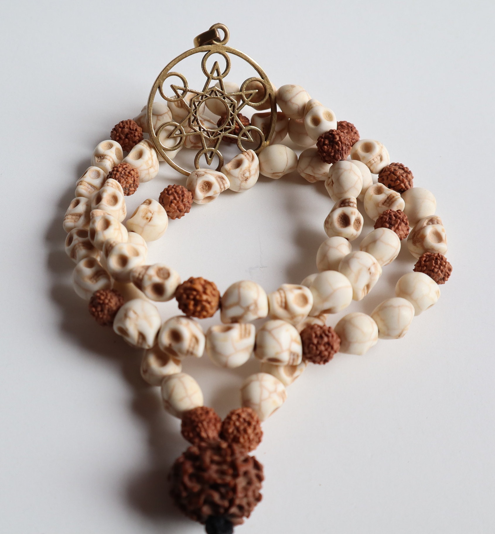 Om Kali Necklace, Shiva Kali Mala, Protection Yantra Mala, Kali Skull ...