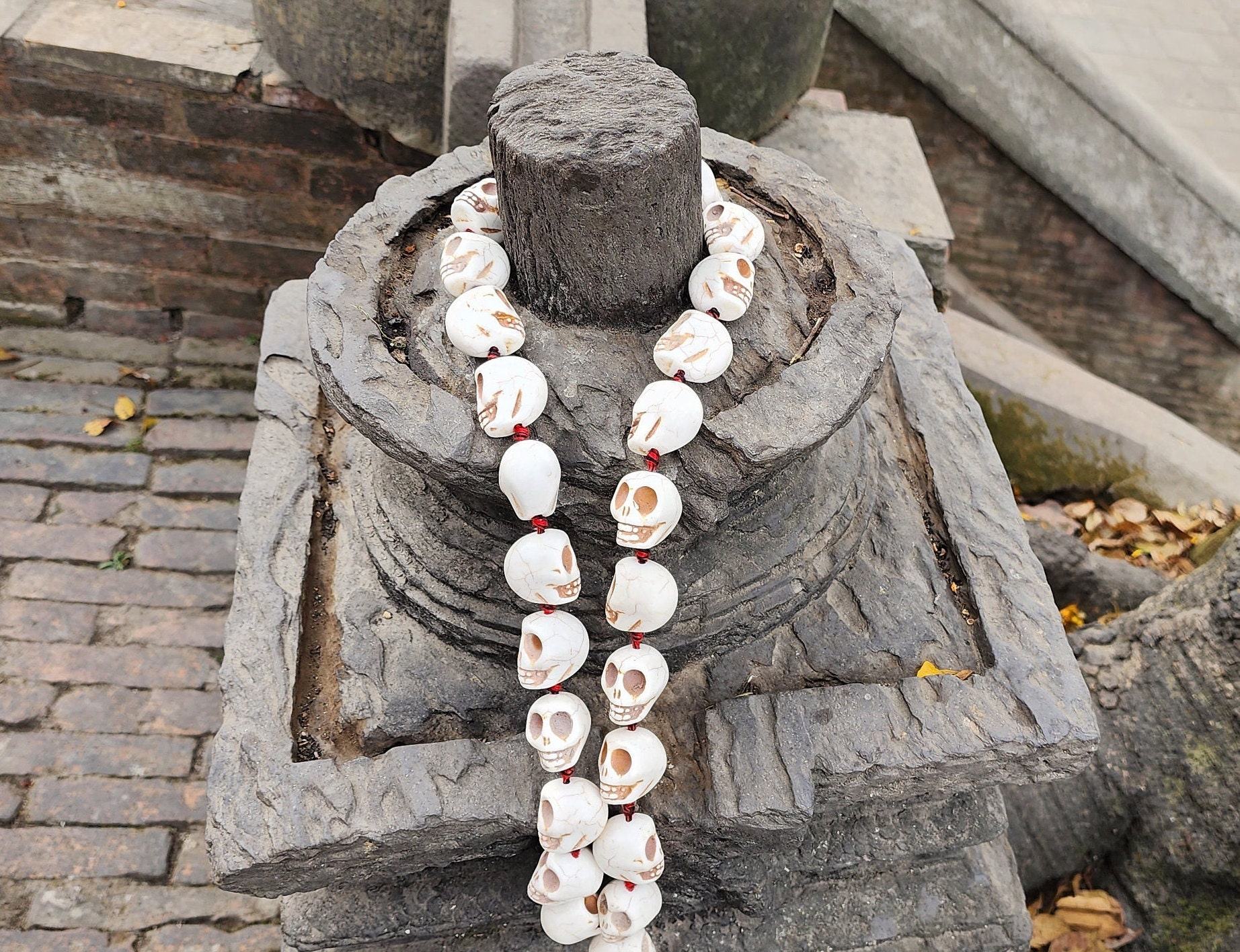 30mm Kali Skull Mala Necklace: Sacred Tantric Beads, Spiritual ...