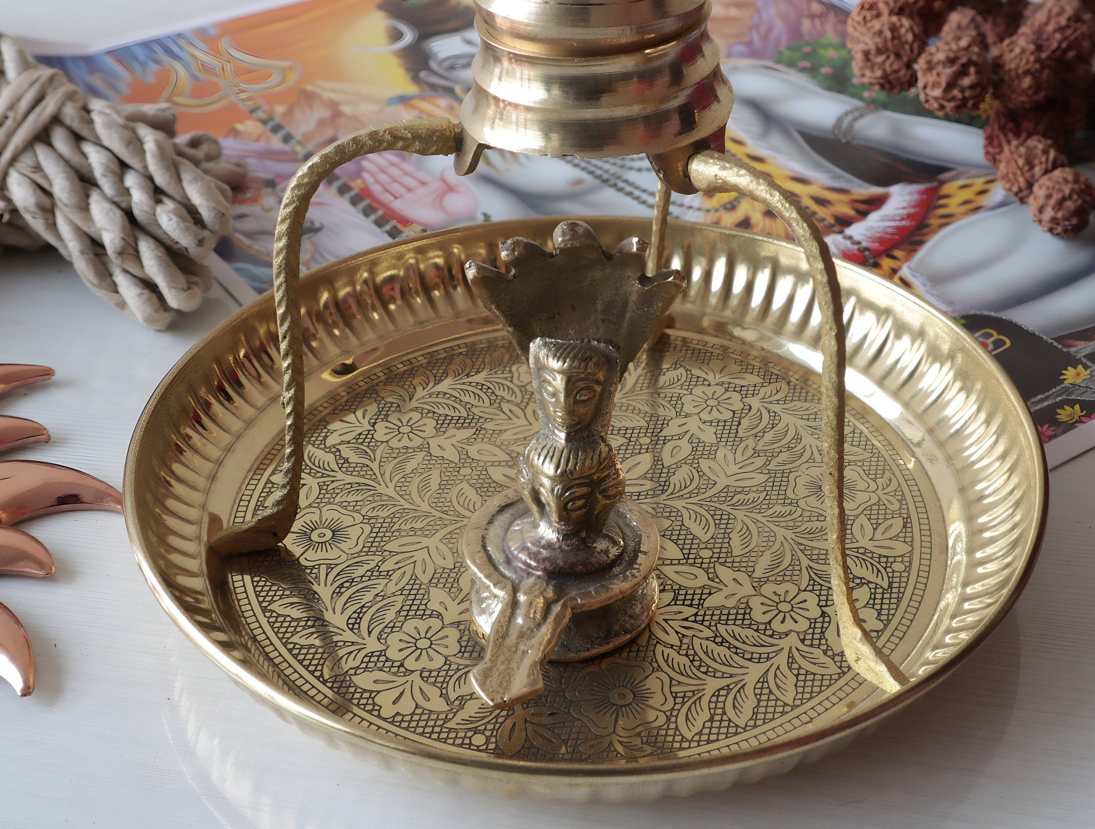 Om Shiva Ceremony Ritual Kit Authentic Shiva Puja Thali Set With ...