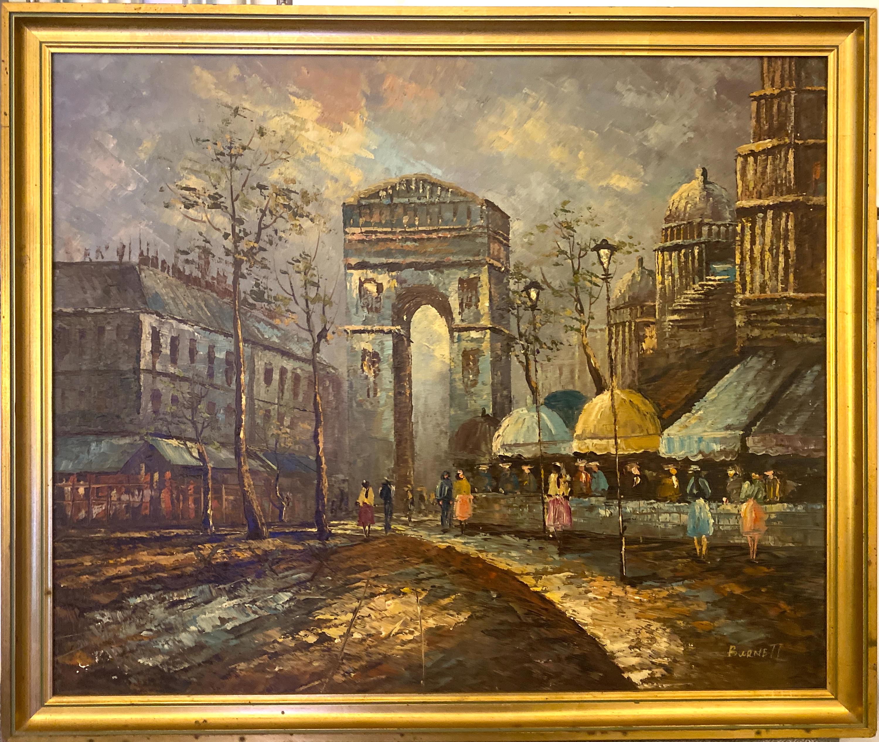 Vintage Paris Oil Painting by Caroline C. Burnett – Arc De Triomphe ...
