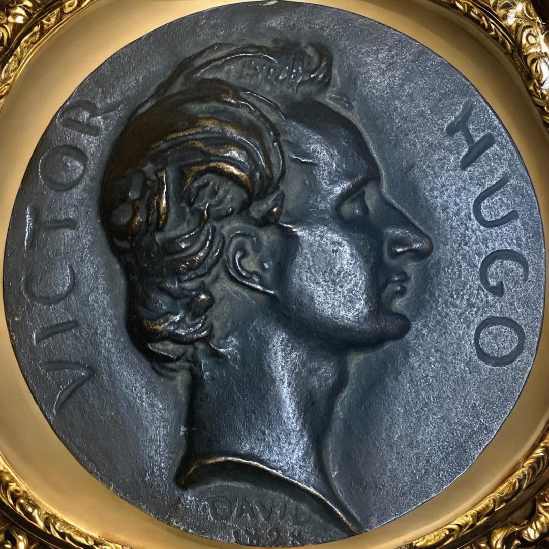 Rare Sculpture 19th-century Bronze Medallion of Victor Hugo - A Museum ...
