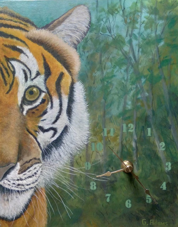Tiger Clock - Etsy