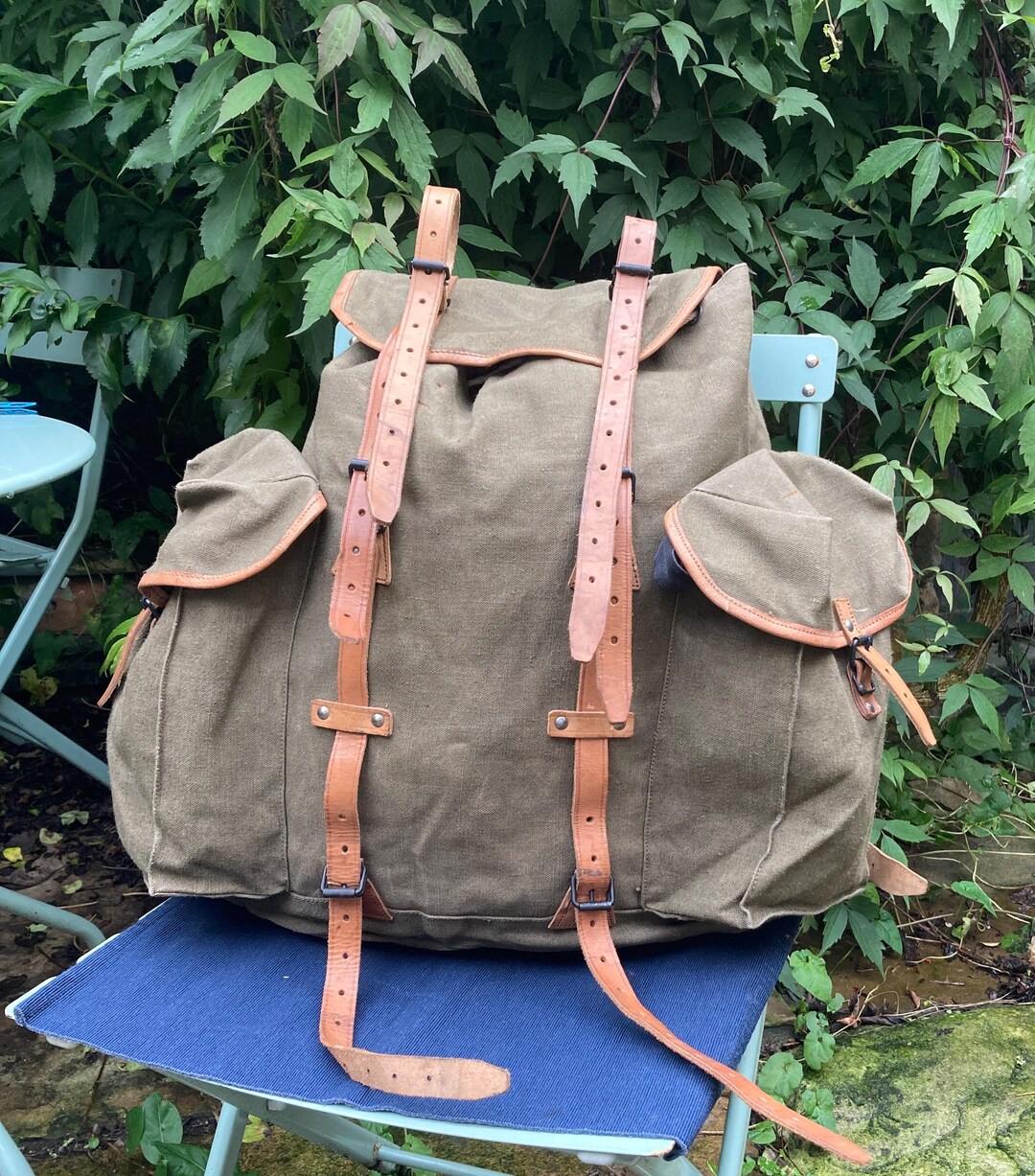Genuine Military Surplus 1968 French Army Vintage Large Canvas Rucksack ...