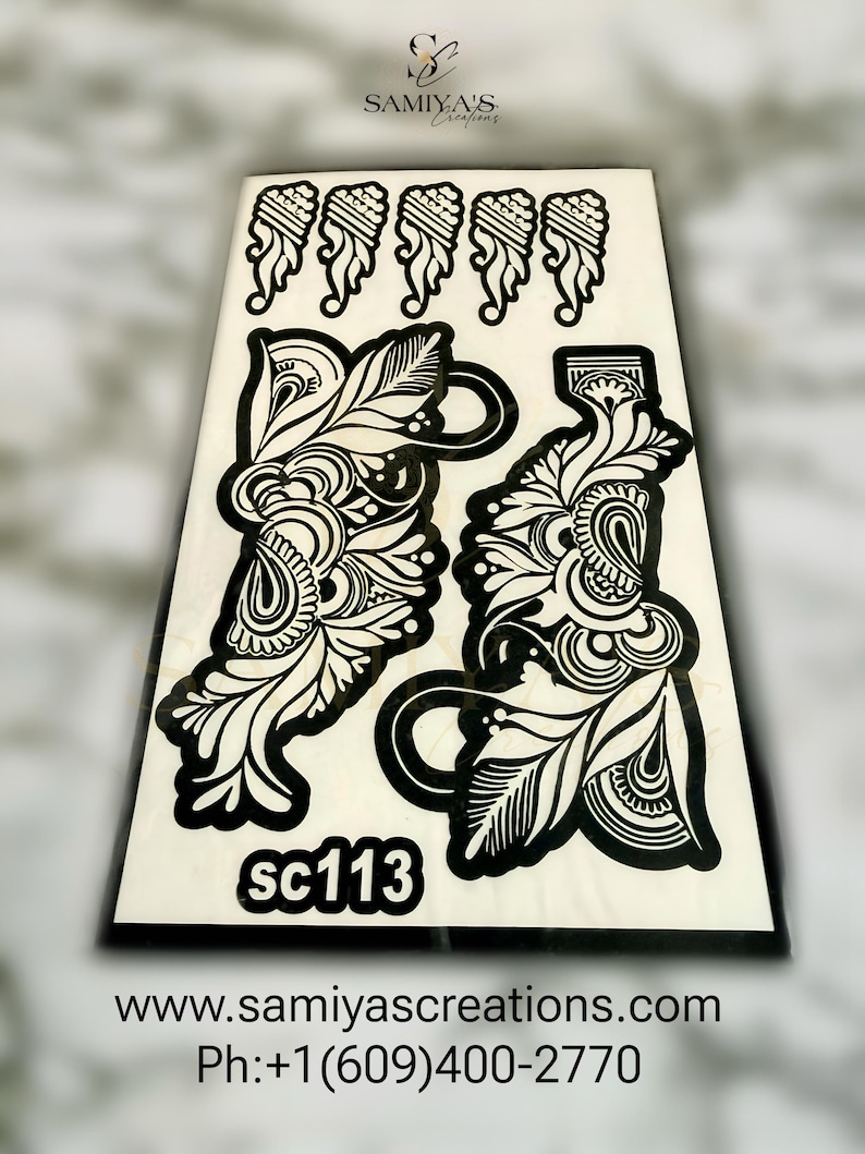 Elegant Classic Henna Stencil - Etsy
