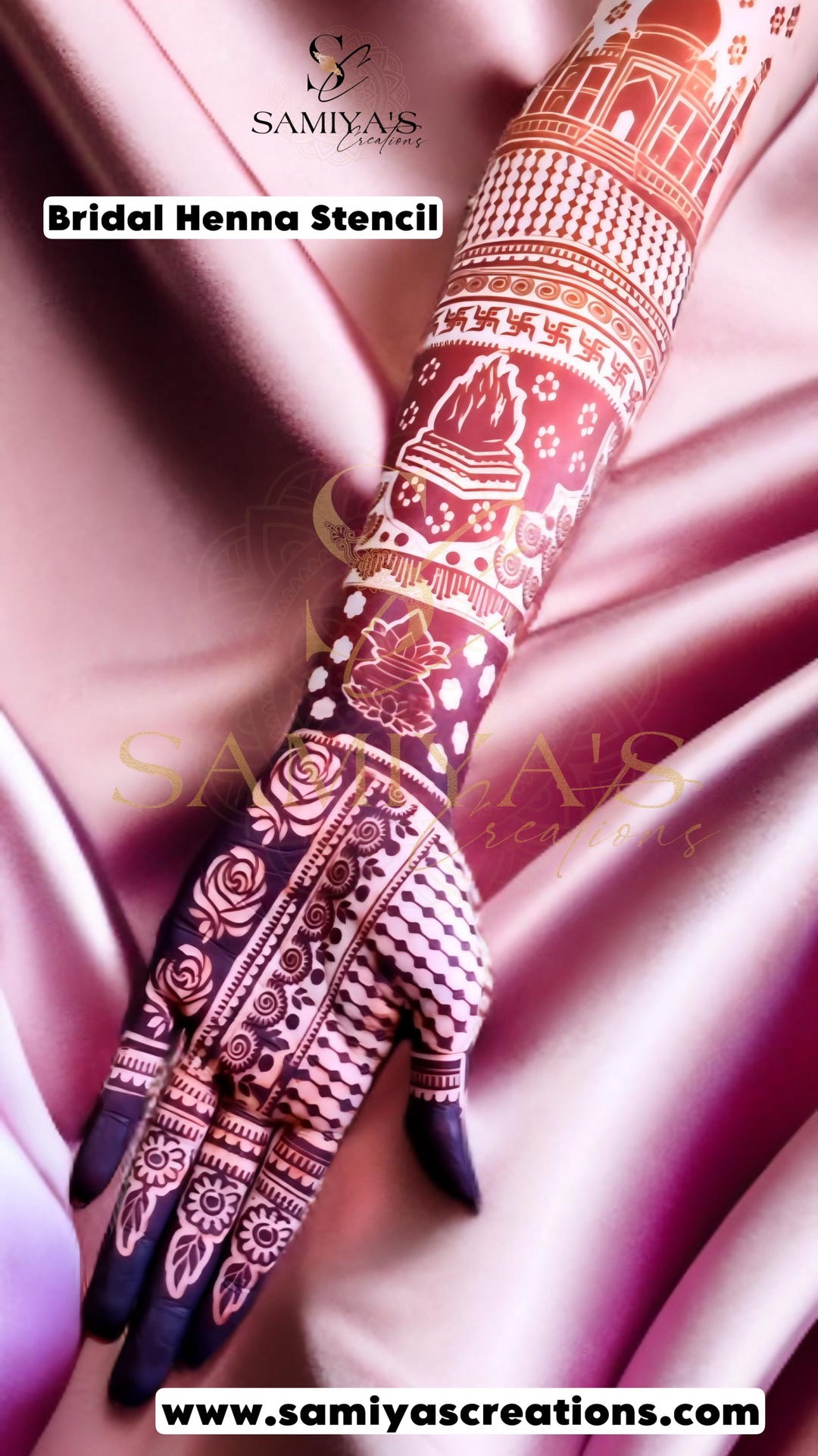 Bridal Henna Stencil: Taj Mahal, Floral Mehndi Design - Etsy