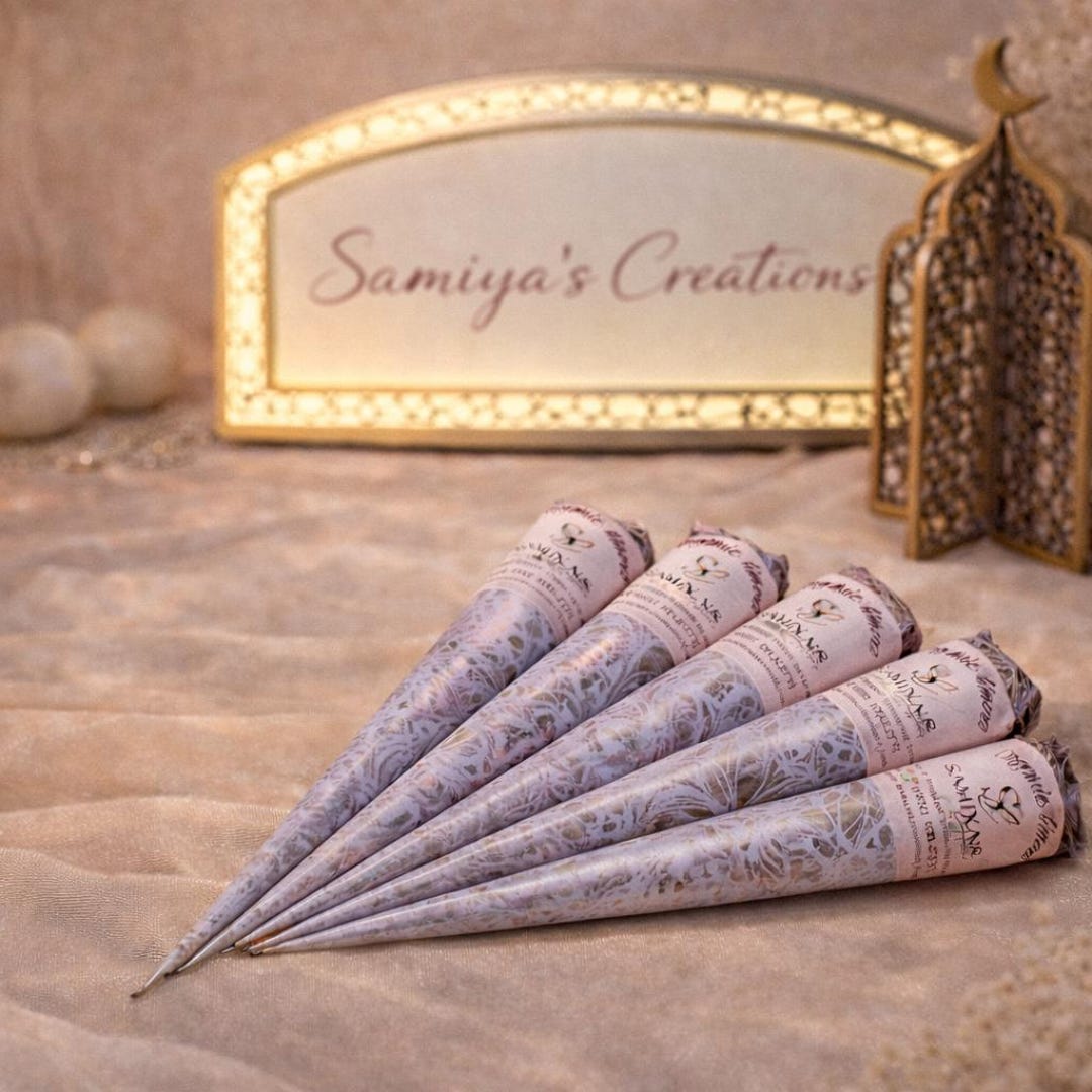 Fresh Organic Henna Cone 20g 0.38mm Fine Tip Natural Dark Stain Mehndi ...