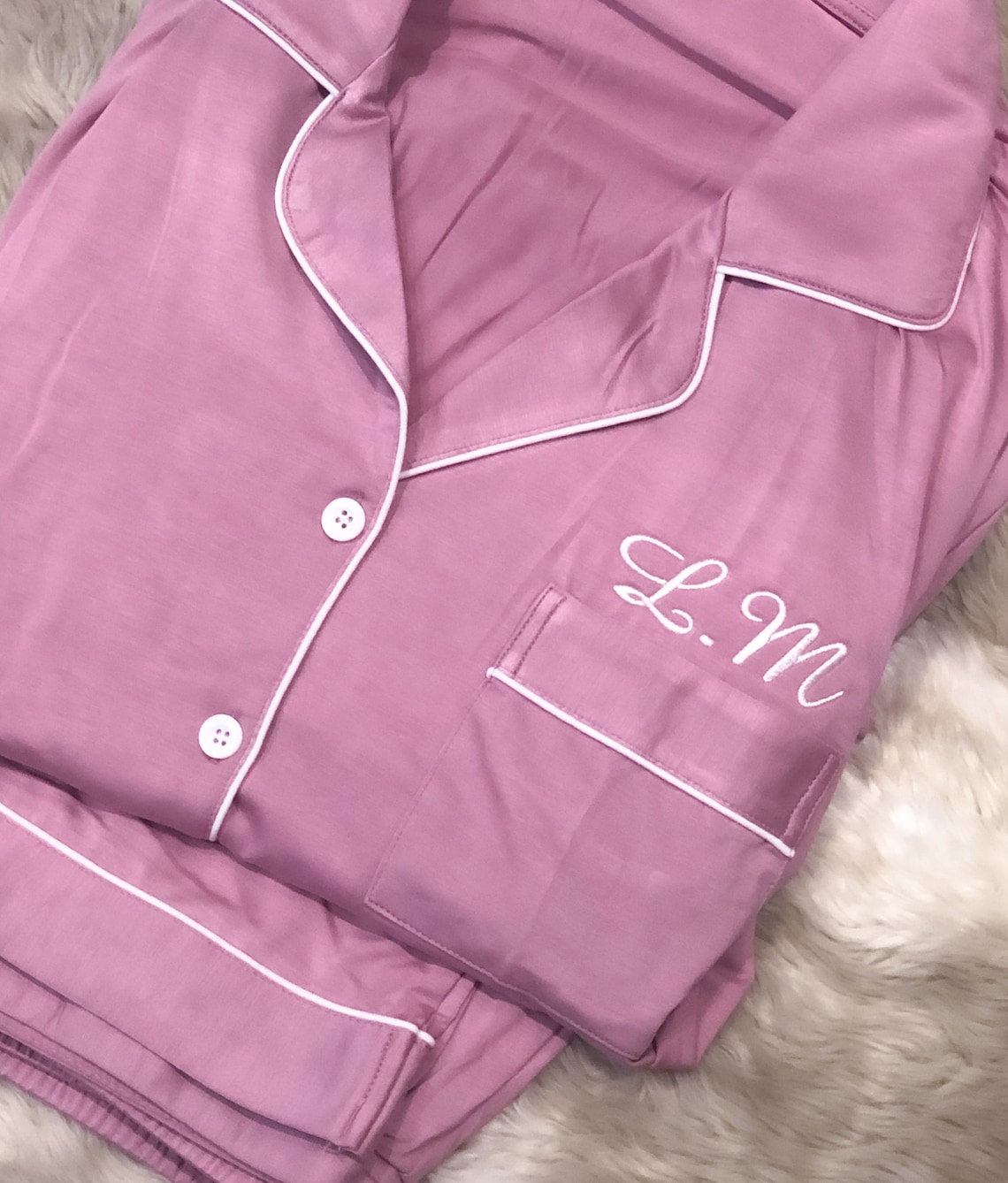 Personalised Embroidered Pyjamas | Etsy