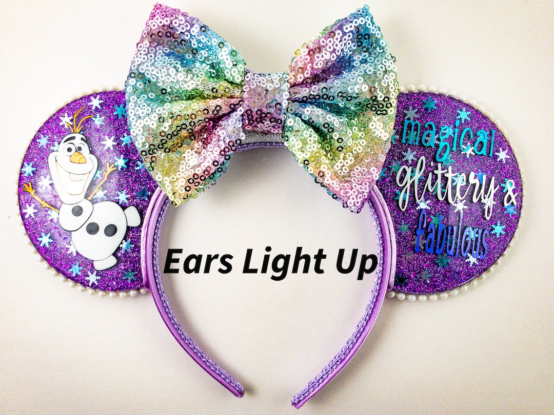 Olaf Inspired Light up Rainbow Mouse Ears - Etsy