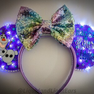 Olaf Inspired Light up Rainbow Mouse Ears - Etsy