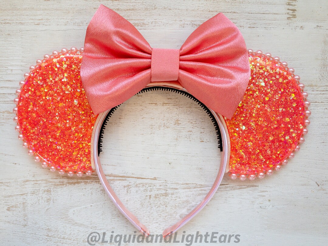 Light up Coral Mouse Ears - Etsy