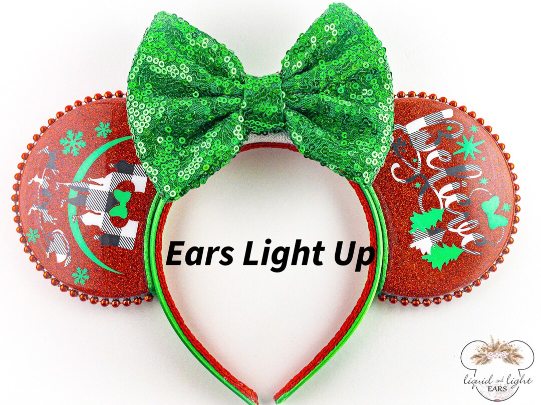Light up Christmas Mouse Ears - Etsy