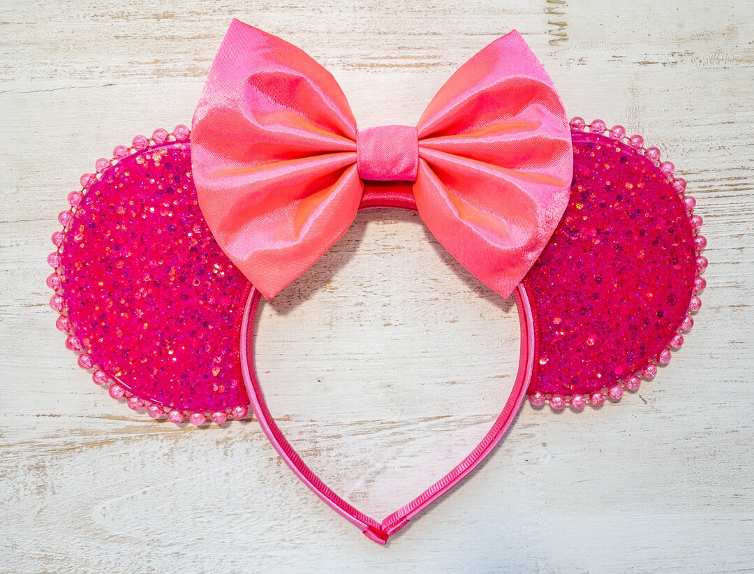 Light up Hot Pink Mouse Ears - Etsy