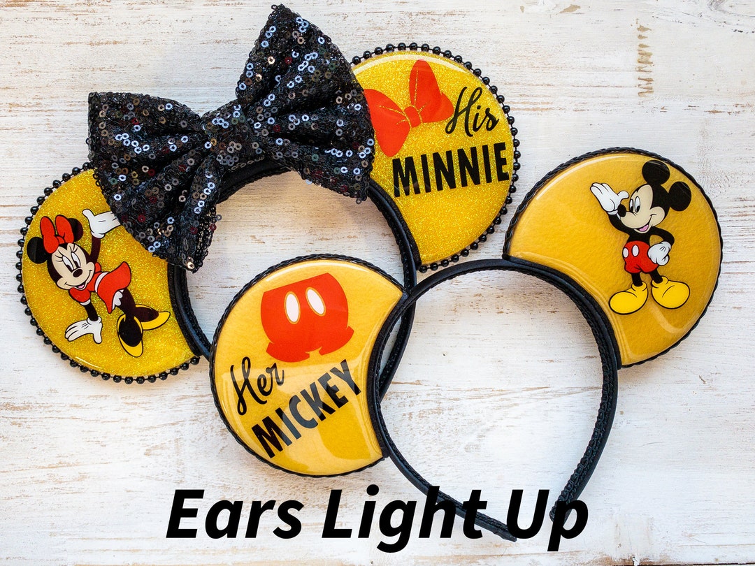His and Her Couples Light up Mouse Ears - Etsy
