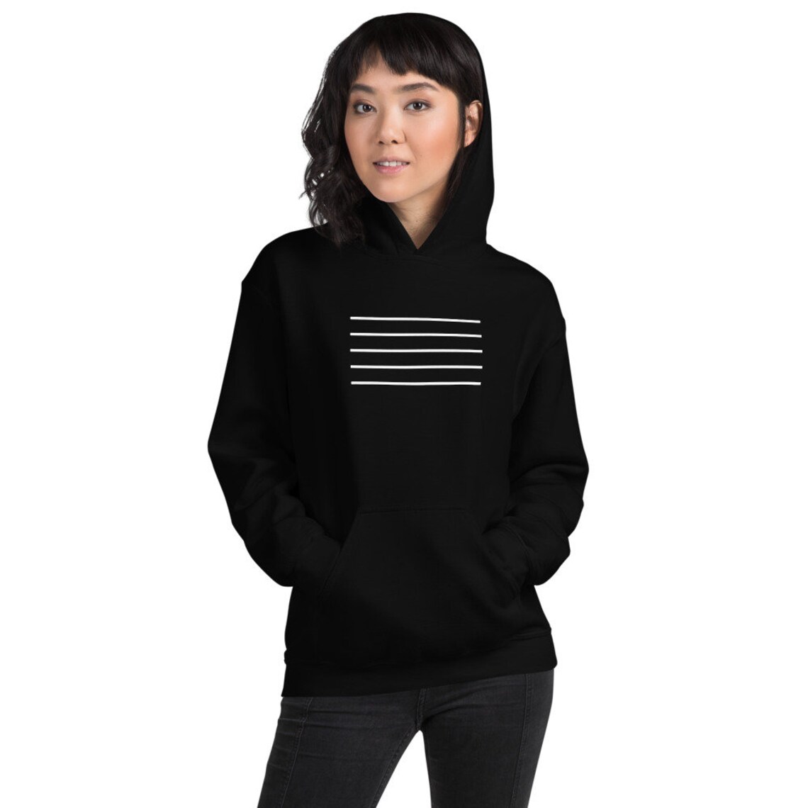 Minimal Classic Music Staff Hoodie Sweater Gift for Musician, Composer ...