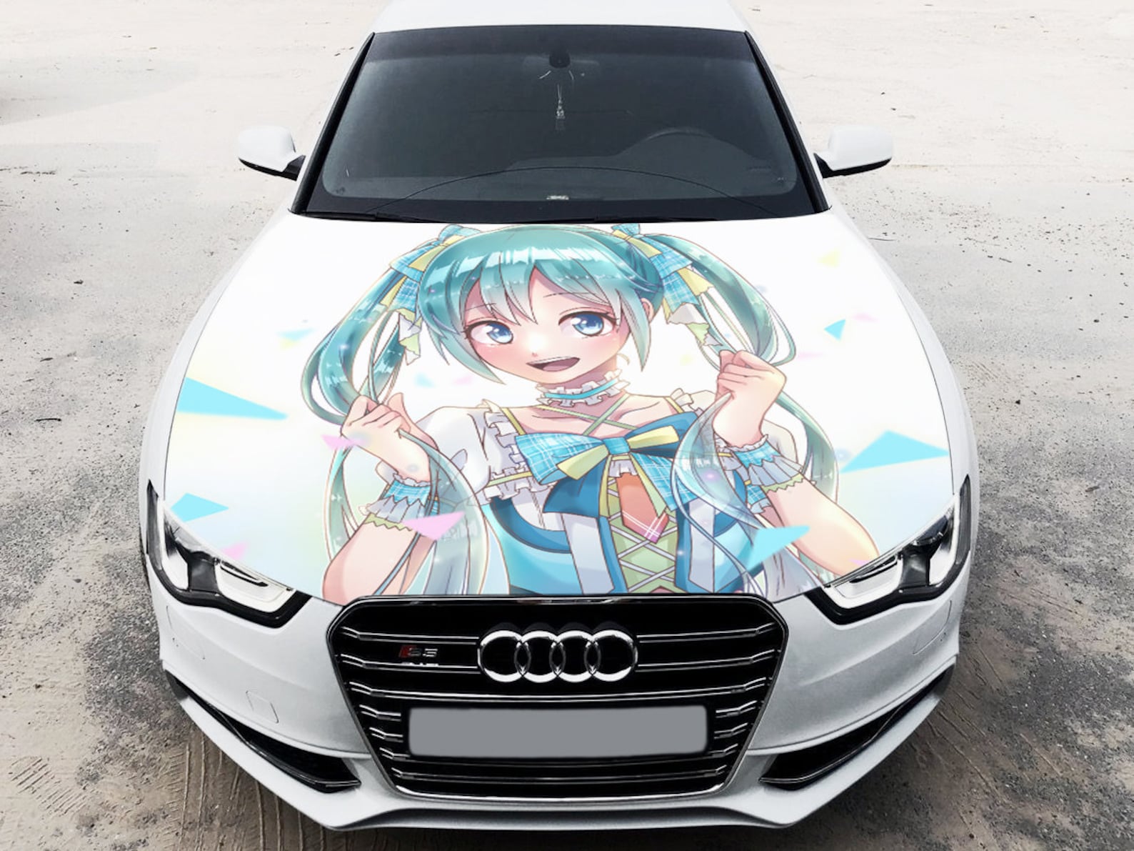 Anime Girl Car Hood Wrap Vinyl Decal Full Color Graphics Etsy