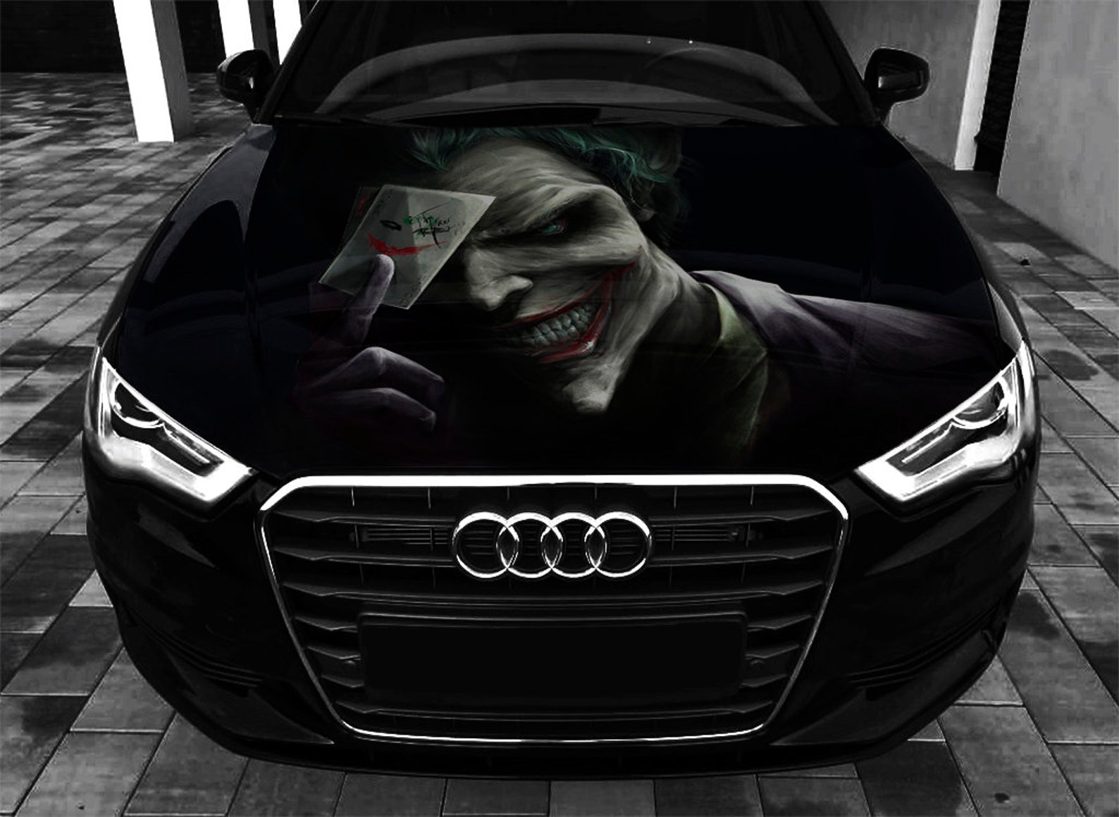 Joker Car Hood Wrap Vinyl Decal Full Color Graphics Bonnet Etsy