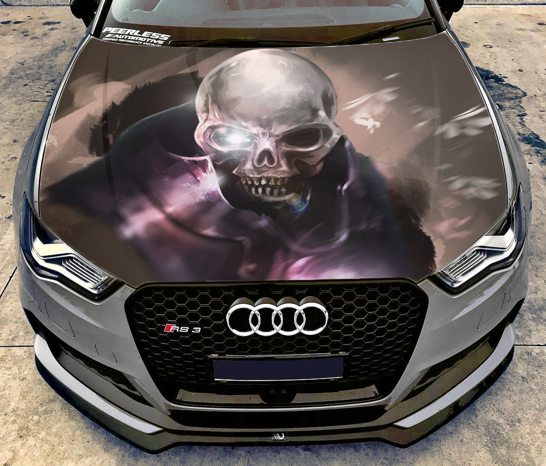 Skeleton Skull Car Hood Wrap Vinyl Decal Full Color Graphics | Etsy