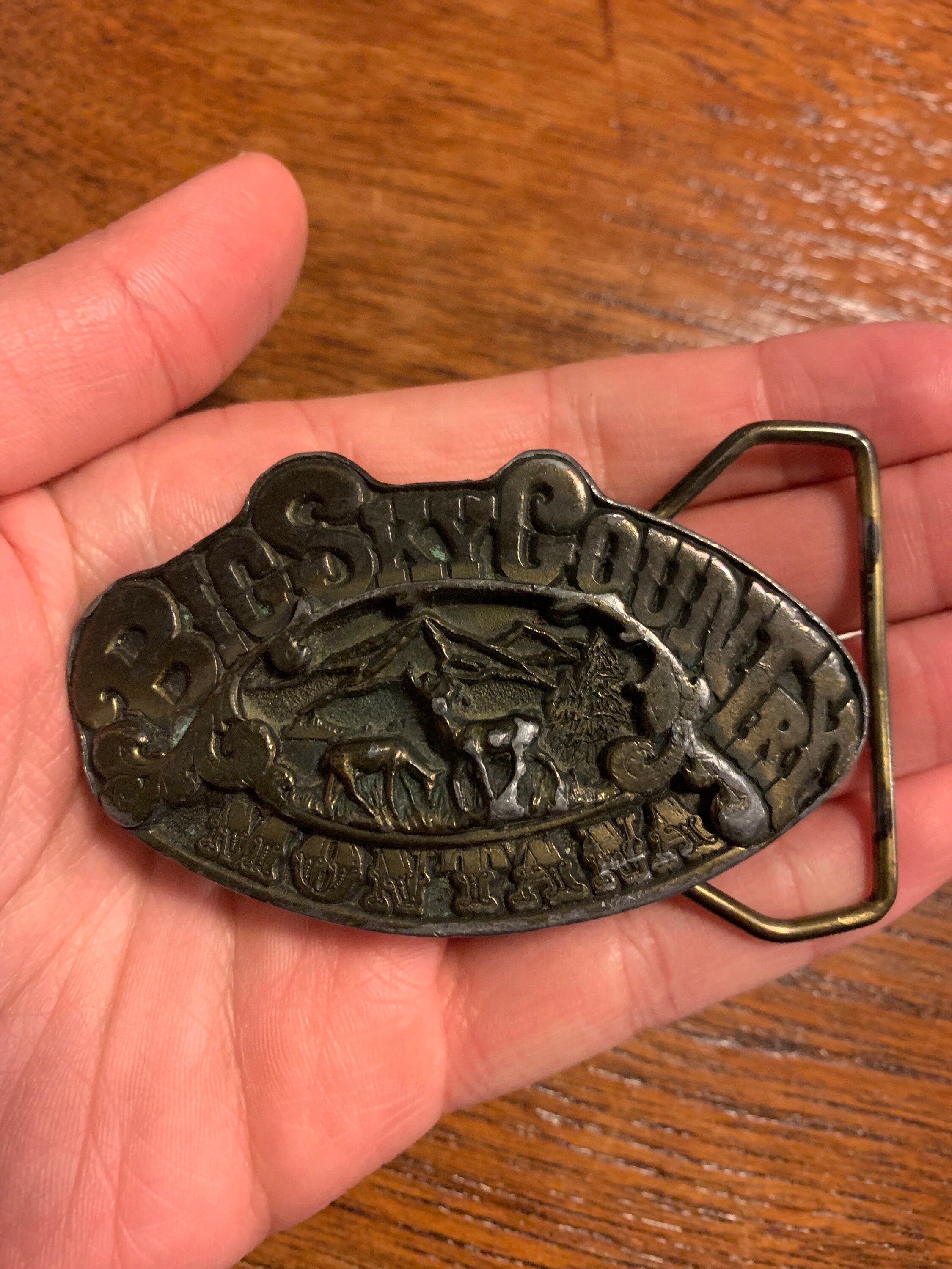 Vintage Big Sky Montana 1976 Adezy Solid Brass Belt Buckle - Etsy
