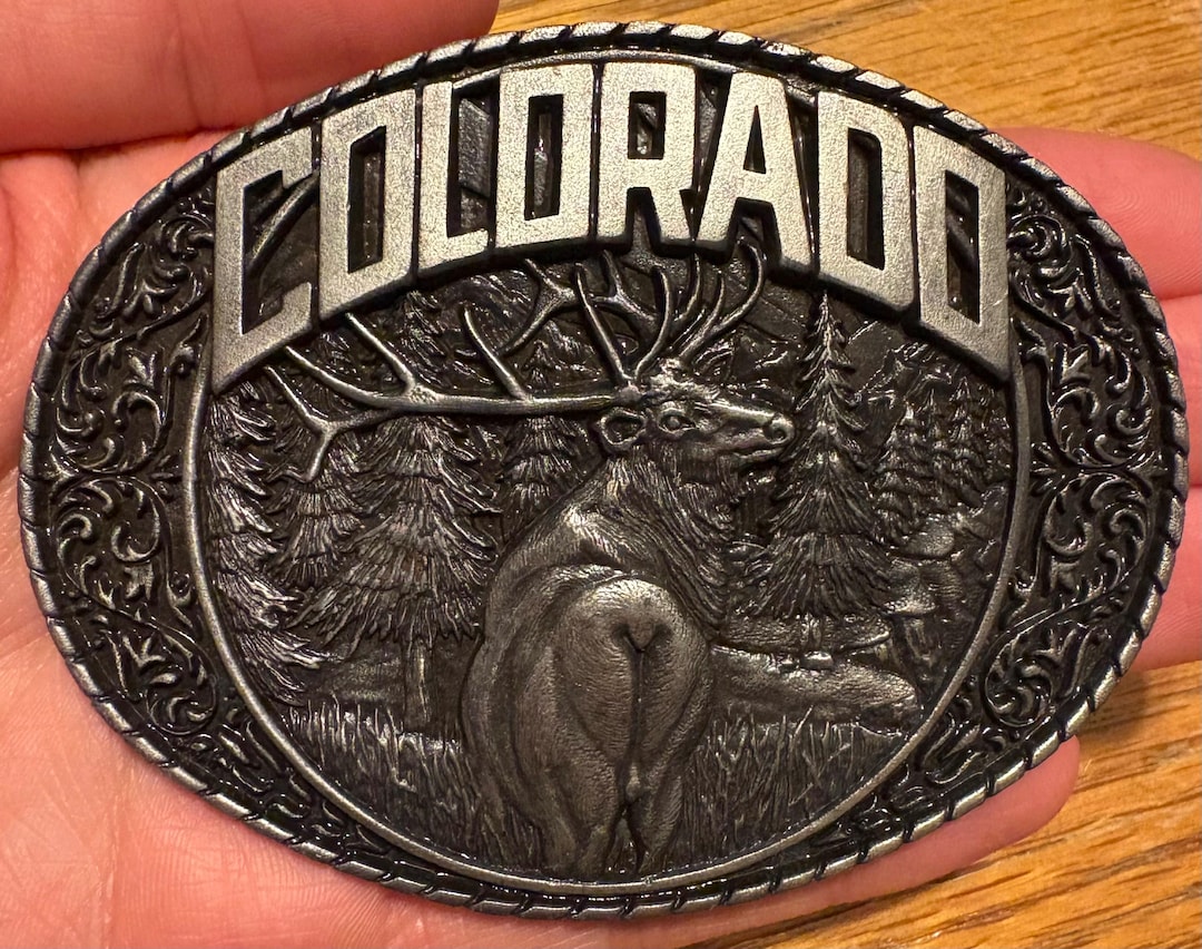 Vintage the Elk 1988 Colorado Belt Buckle – Indiana Metal Craft – Solid ...
