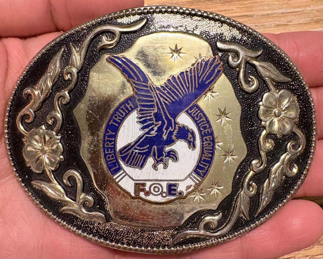 Vintage Fraternal Order of Eagles (F.O.E.) Belt Buckle – “liberty ...
