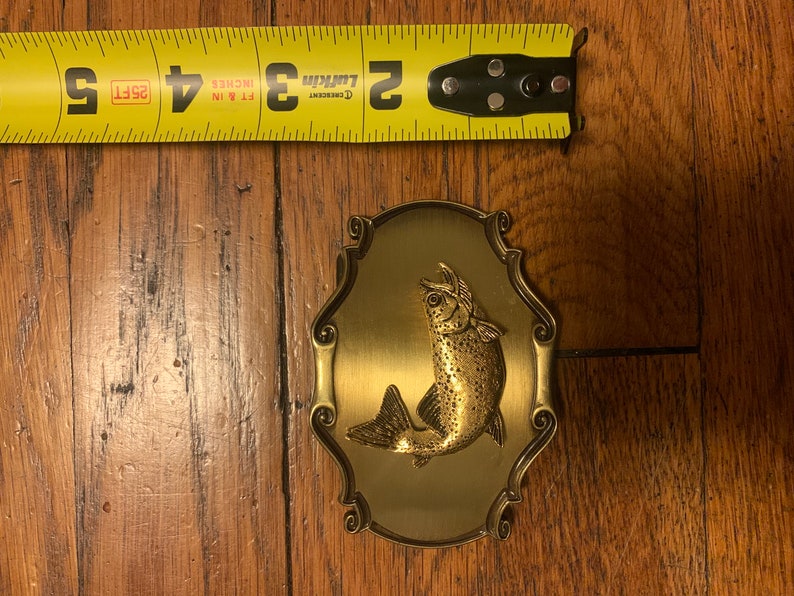 Vintage the Salmon 1980 Raintree Buckle Company Solid Brass Steelhead ...