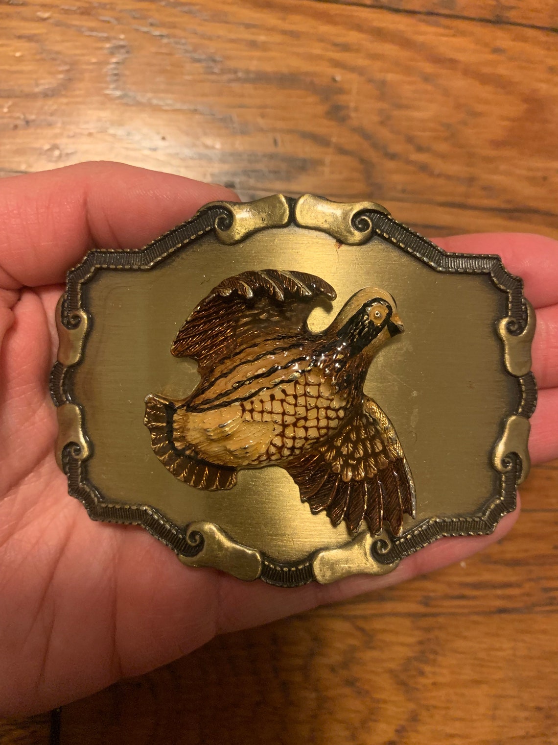 Vintage the Quail 1977 Raintree Buckle Company Pheasant Outdoorsman ...