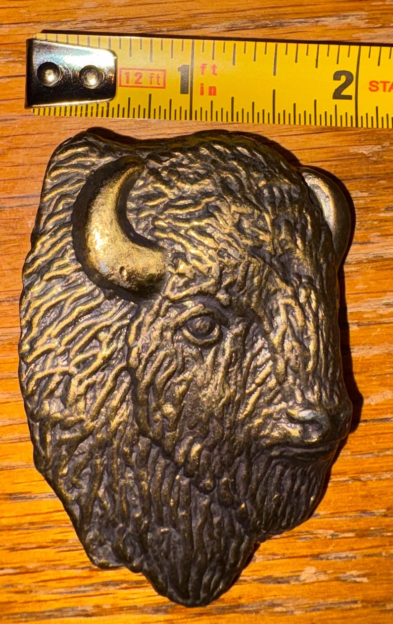 Vintage American Bison- Buffalo Head 3D Belt Buckle – Western Bison ...