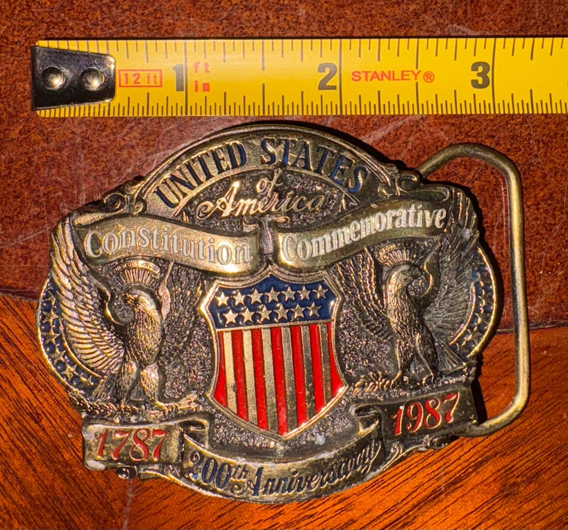 Vintage United States Constitution Commemorative Belt Buckle – 1787 ...
