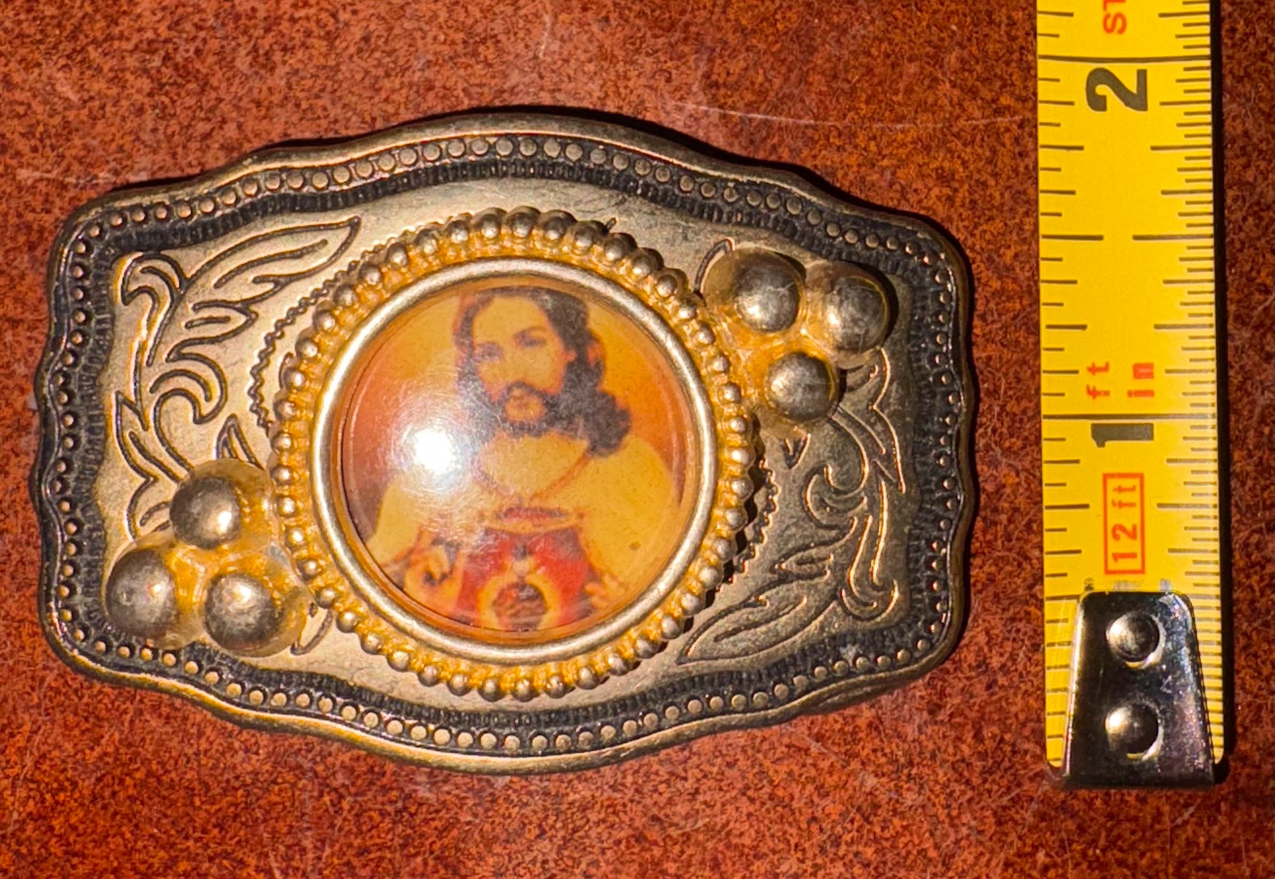 Vintage Sacred Heart of Jesus Small Belt Buckle – Religious Western ...