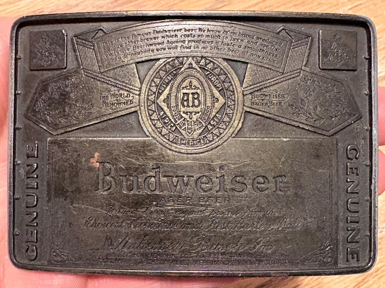 Vintage Budweiser Belt Buckle “king of Beers” Anheuser Busch AB Crest ...