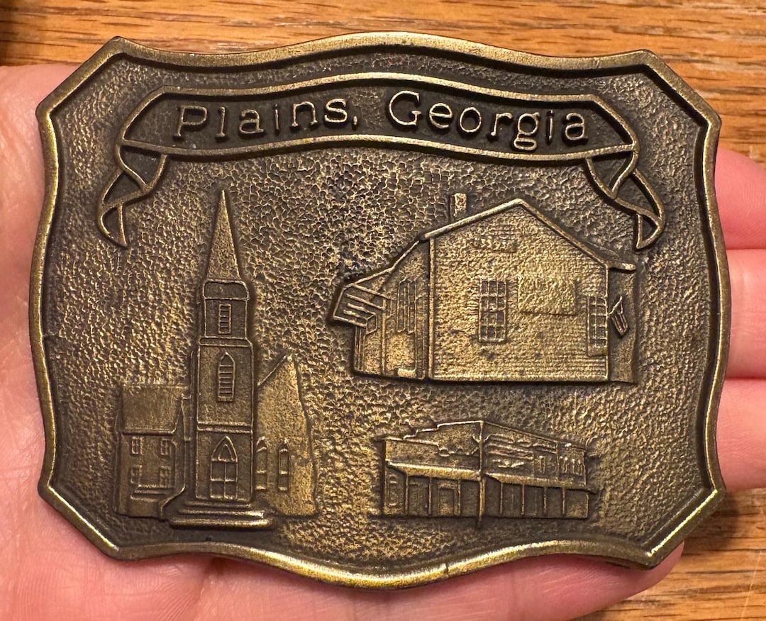 Vintage Plains, Georgia Belt Buckle – Cast Metal Souvenir – Historic ...