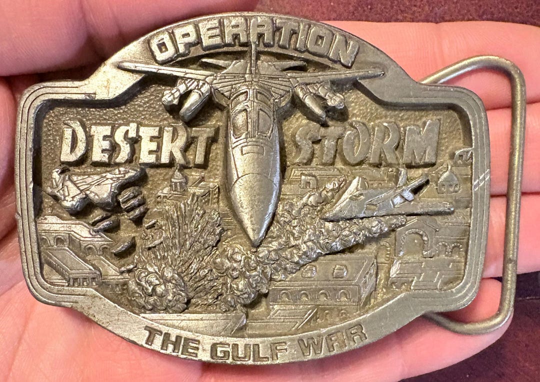 Vintage Operation Desert Storm Limited Edition the Gulf War Pewter Belt ...