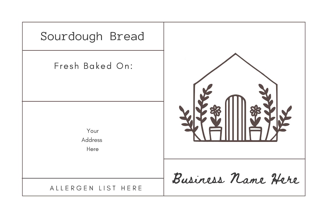 Cottage Bakery Food Label - Etsy
